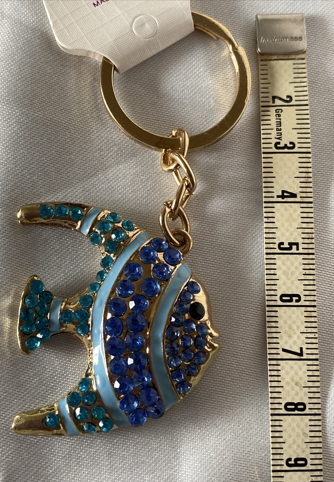 Tropical Fish Sparkly Keyring Keychain Gold Tone New Angel 019 | eBay ...
