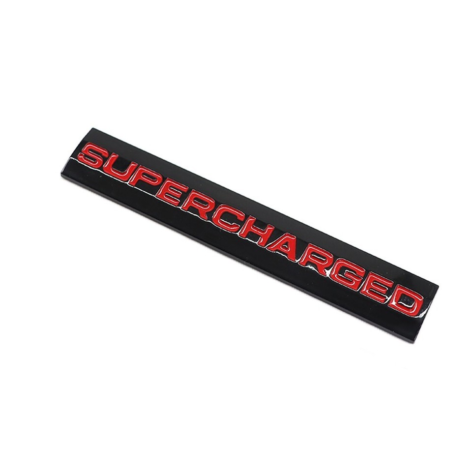 HIGH QUALITY BLACK RED SUPERCHARGED TRUNK BADGE 3D ABS DECAL EMBLEM UNIVERSAL | eBay
