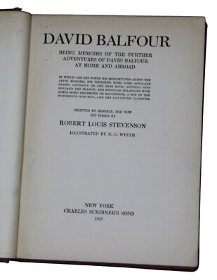 Vintage Book David Balfour Robert Louis Stevenson Hard Cover Library ...