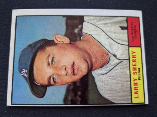1961 Topps Baseball Card # 412 Larry Sherry - Los Angeles Dodgers (VG ...