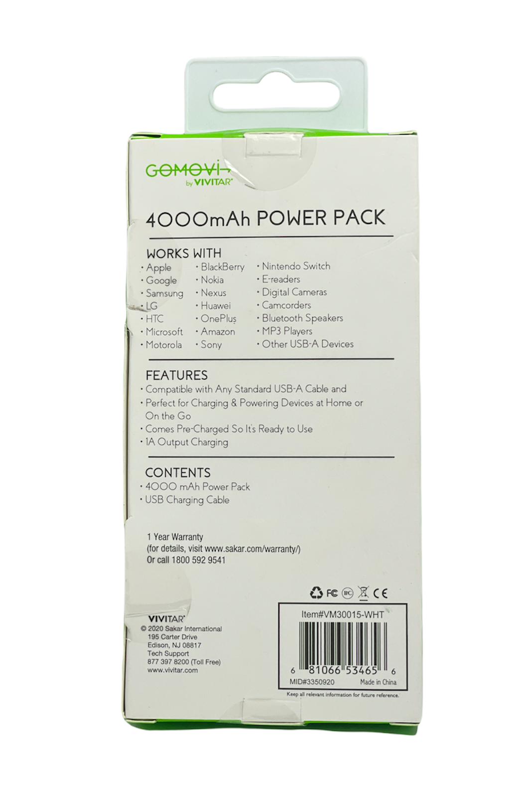 Gomovi By Vivitar 4000mAh Power Pack NEW IN BOX | eBay