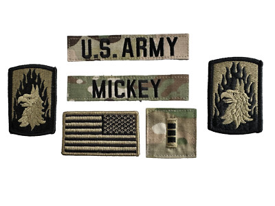 6 US Army Patch Set 12th Aviation Multicam OCP Uniform Flag USA CW3 ...