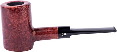 Briar Tobacco Smoking Pipe, classic POKER shape, Metal Filter (Mahogany ...