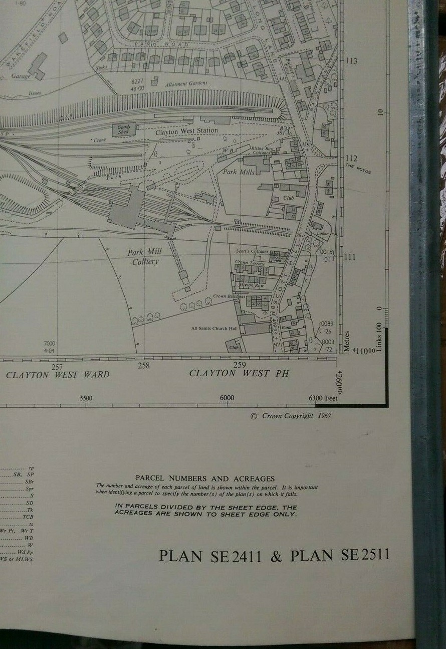 Ordnance Survey Map: Emley Park/Clayton West, Plan SE 2411 & SE 2511 ...
