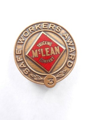 Vintage McLean Trucking Company 3 year Safe Driver Award Pin | eBay