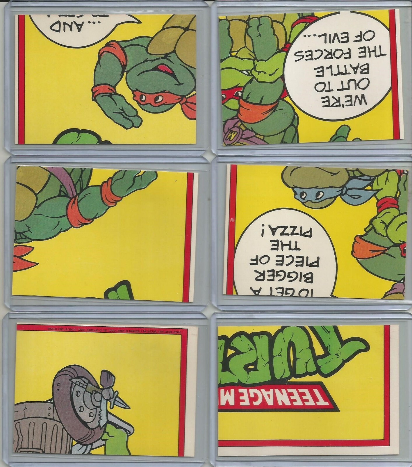 1989 TOPPS TMNT TEENAGE MUTANT NINJA TURTLES LOT 6 STICKERS CARDS MN/MT ...