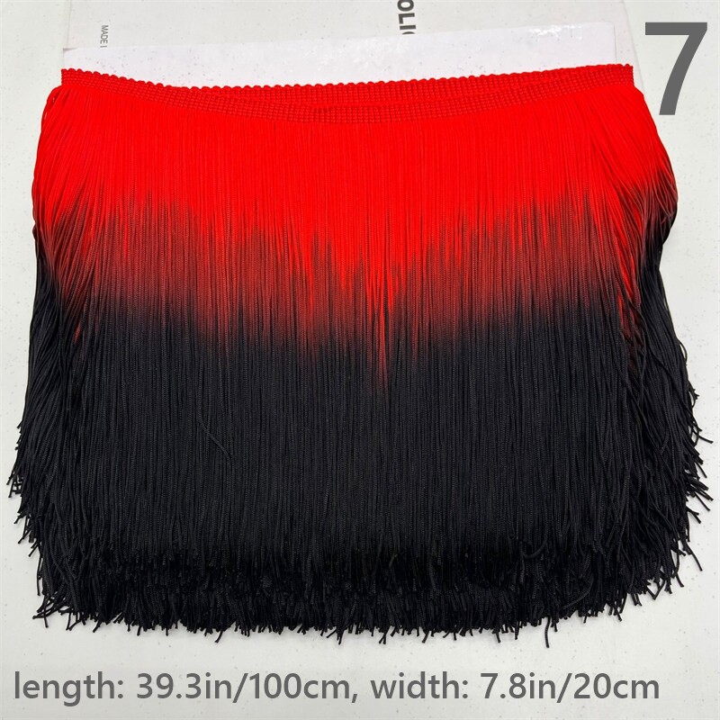 1M Gradient Tassel Two Tone Fringe Color Block Trimming for Dancewear ...
