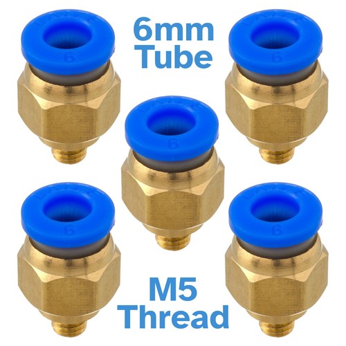 5pcs Brass 6mm Tube - M5 BSP Male Thread Pneumatic Fitting PC 06-M5 ...
