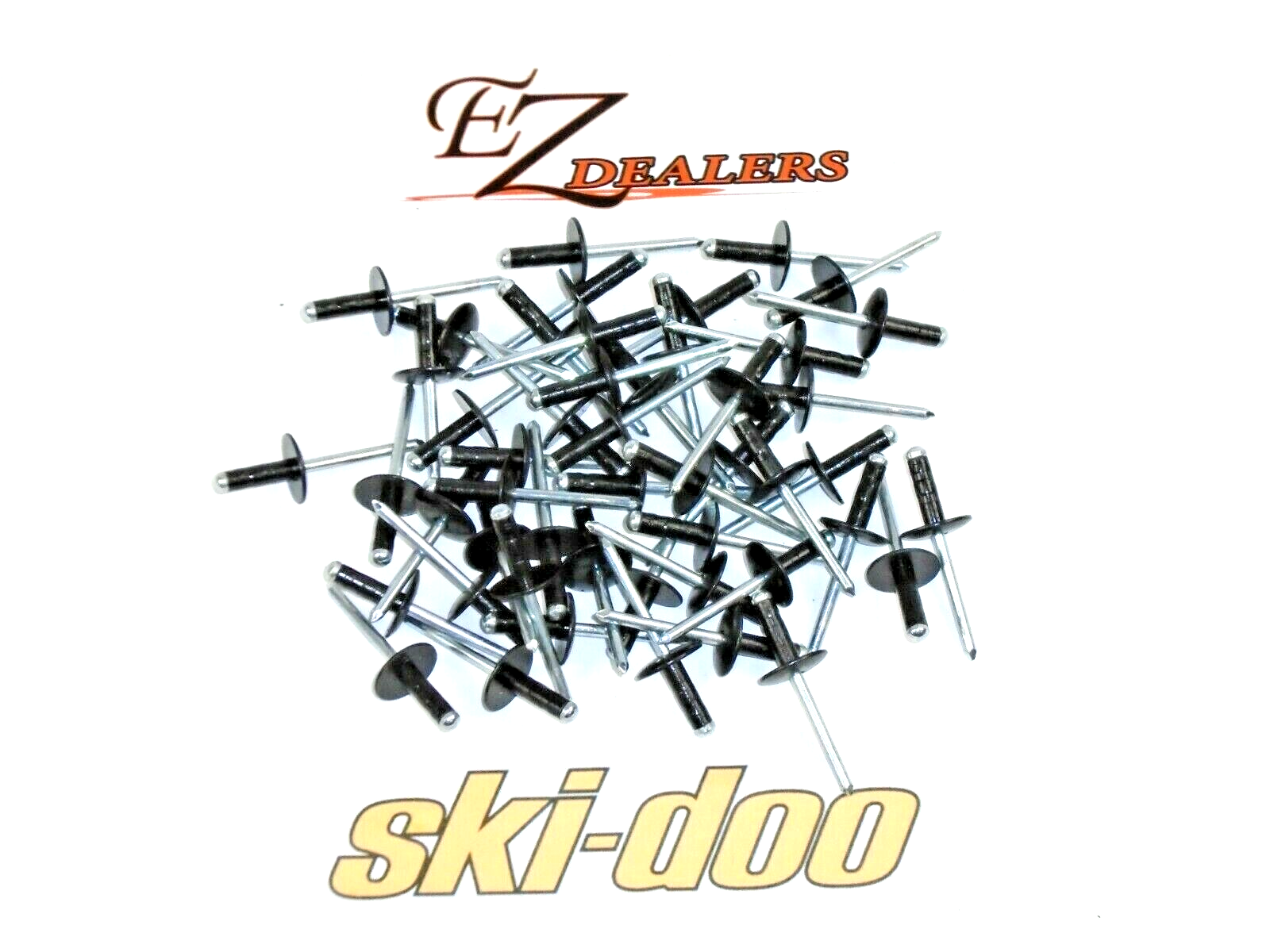 Vintage FITS Ski-doo Snowmobile Black RIVETS 50 LARGE HEAD 3/16 rivets ...
