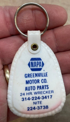 Vintage NAPA Greenville Motor Co Auto Parts Keychain Greenville MO ...