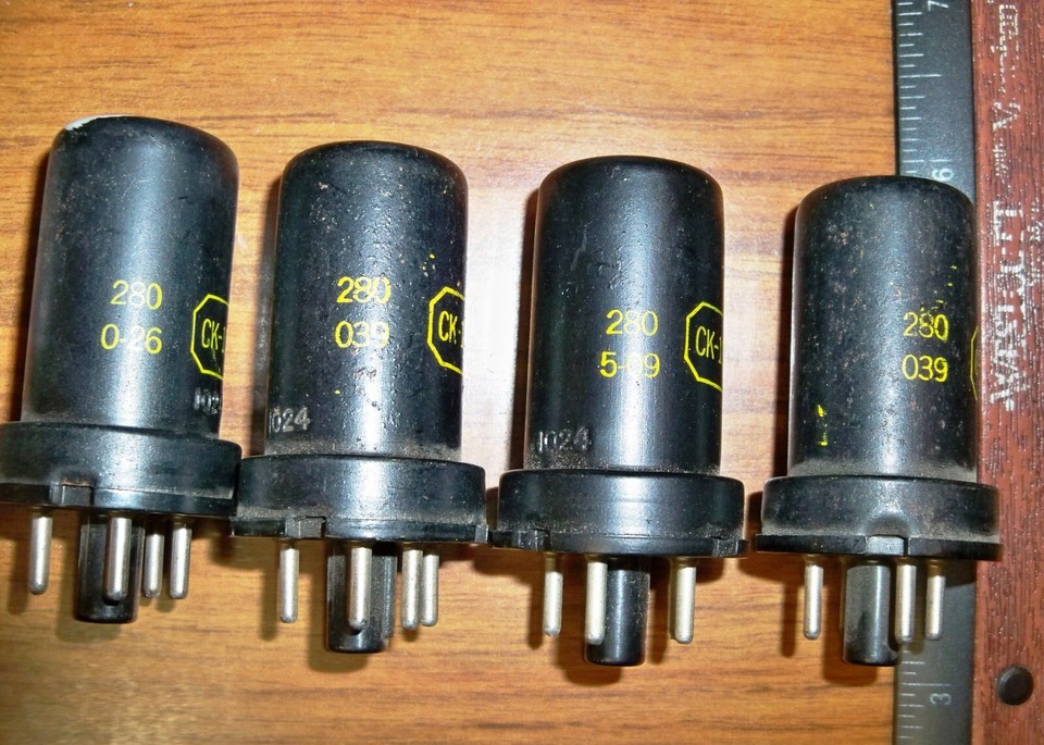 4 Strong Raytheon Black Metal CK-1024 Rectifier Tubes | eBay