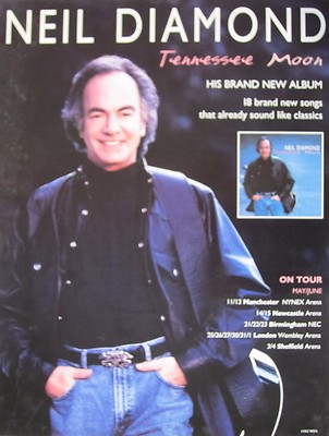 NEIL DIAMOND "TENNESSEE MOON" U.K. PROMO POSTER v.1- Neil Standing ...