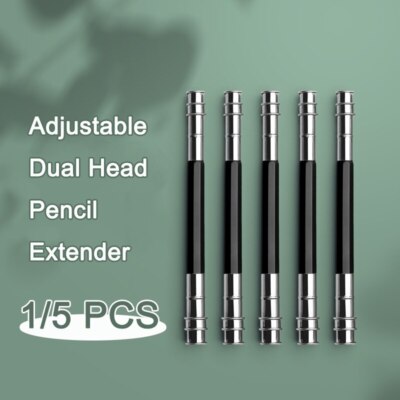 5 Pcs Adjustable Dual Head Pencil Extender Holder Sketch School Office ...
