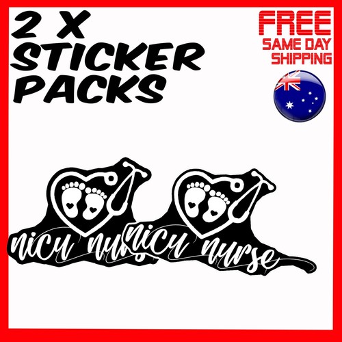2 x Stickers - Nicu Nurse Nursing Car Window Bumper Laptop Funny ...