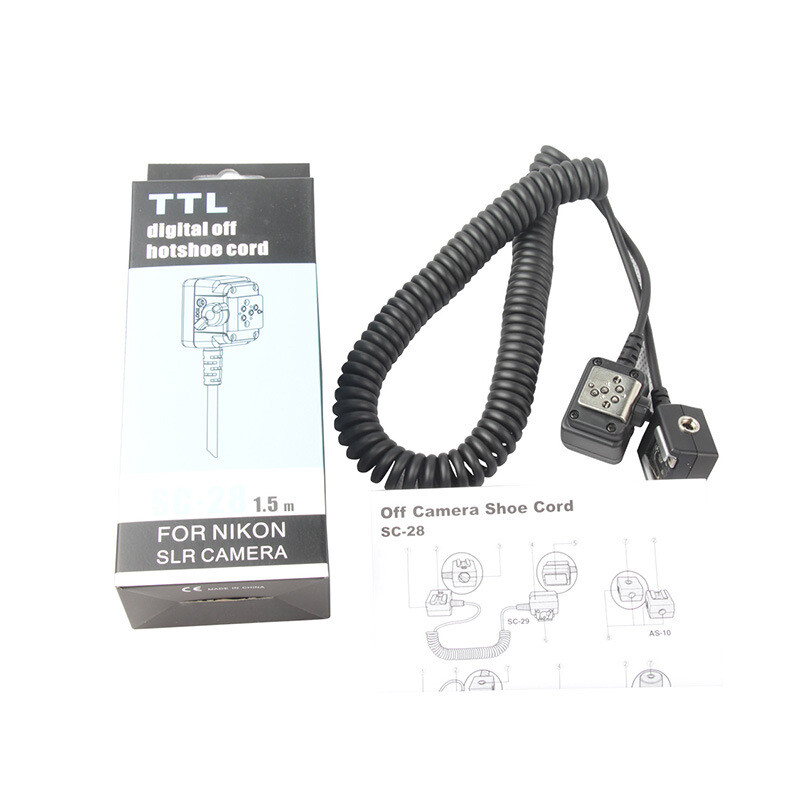 For Nikon D800 D600 Camera Flash Cord SC-28 Off-camera Flash Cord Sync ...