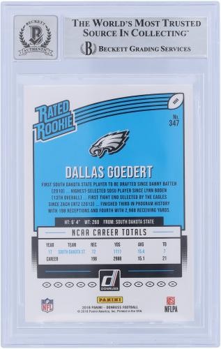 Dallas Goedert Eagles Signed 2018 Panini Donruss Rated Rookie #347 BAS ...