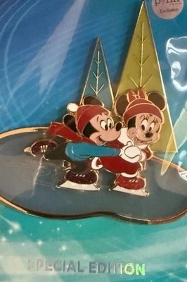 Disney PALM Pink a la Mode Mickey & Minnie Ice Skating Pin LE 200 ...