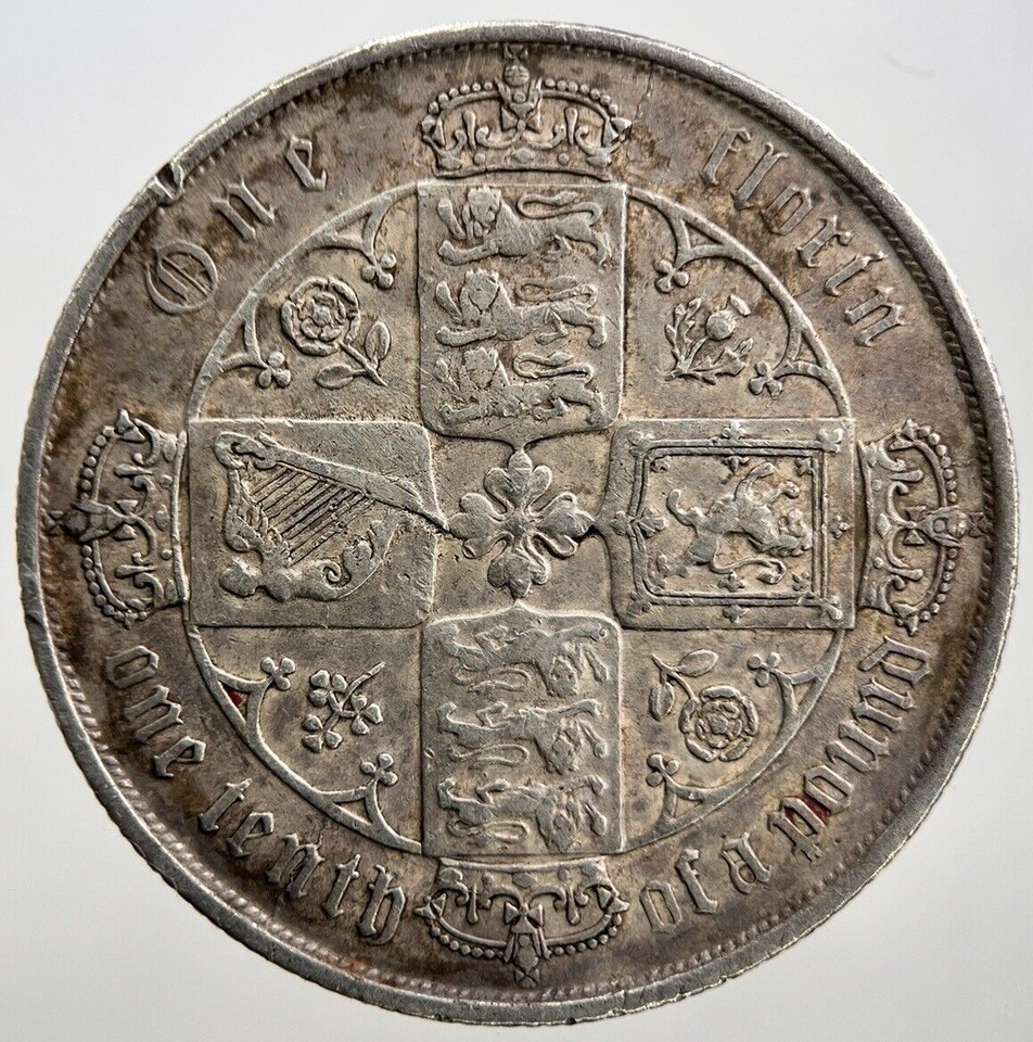 Victoria Gothic Florin British Silver Coin | Fine Collectable Grade ...