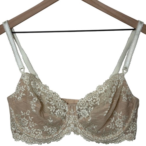 Wacoal Women's 40D Beige Floral Lace Full Coverage Underwire Bra Nude ...