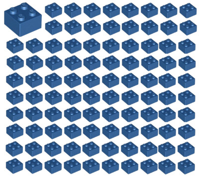 ☀️100x NEW LEGO 2x2 DARK BLUE Bricks (ID 3003) BULK Parts Agents City ...