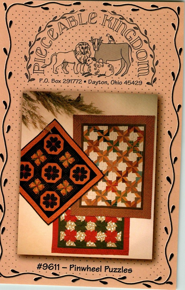 Pinwheel Puzzles Wall Quilt Pattern Primitive Country Hearts Flowers ...