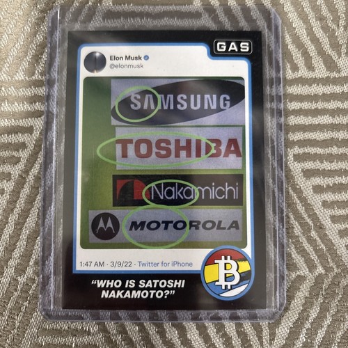 G.A.S. Trading Card "Who is Satoshi Nakamoto" Bitcoin Elon Musk Twitter ...