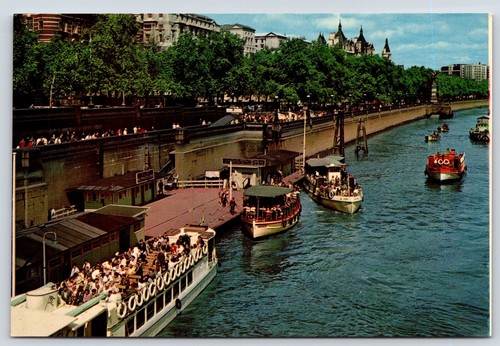 England London Westminster Pier Victoria Embankment Vintage Postcard ...
