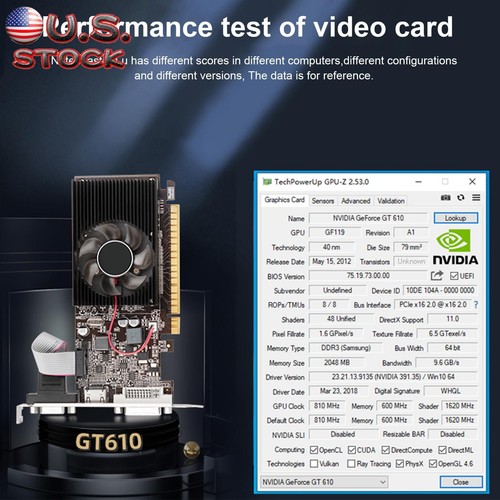 GT610 2GB Discrete Graphics Small Chassis DDR3 Memory VGA Computer ...