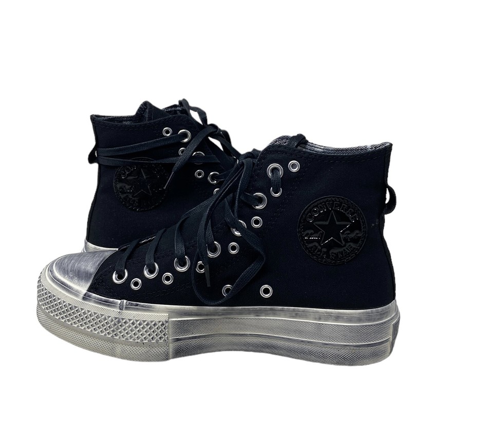 Converse Chuck Taylor Lift Platform Punk Canvas High Shoes Black Women ...