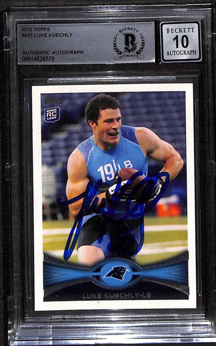 Luke Kuechly Autographed Signed 2012 Topps 433 Rc Bgs Auto 10 Beckett ...