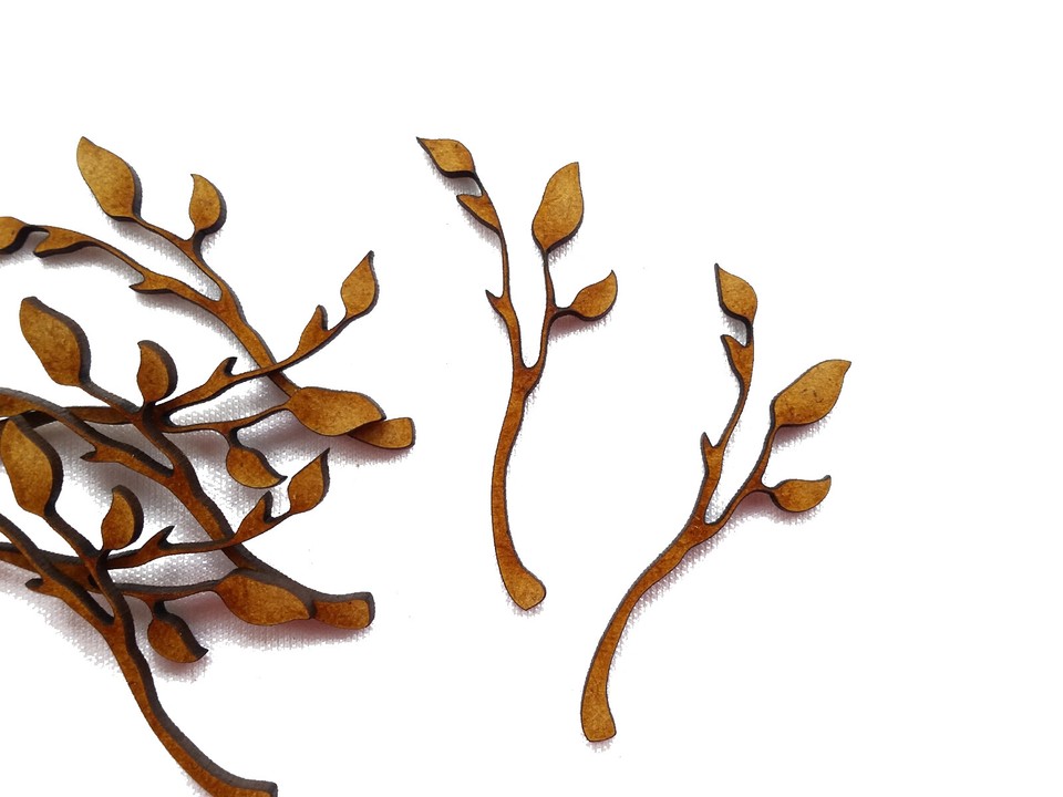 Wooden MDF Branches Shapes Branch Tree Leaf Autumn Floral Crafting ...