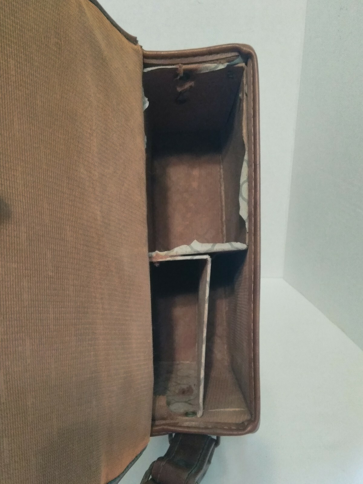 Vintage Camera Case Brown Leather Hard Camera Case 3 Sections | eBay