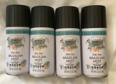 NEW LOT OF 4 POWER STICK BRAZILIAN MIST BODY SPRAY PISTACHIO & SALTED ...
