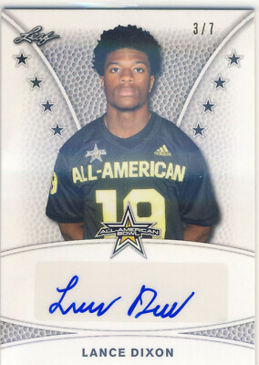 LANCE DIXON 2019 Leaf Army All-American Bowl TOUR SHIMMER /7 AUTO WVU | eBay