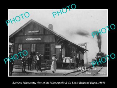 OLD LARGE HISTORIC PHOTO OF BELVIEW MINNESOTA VIEW OF THE RAILROAD ...