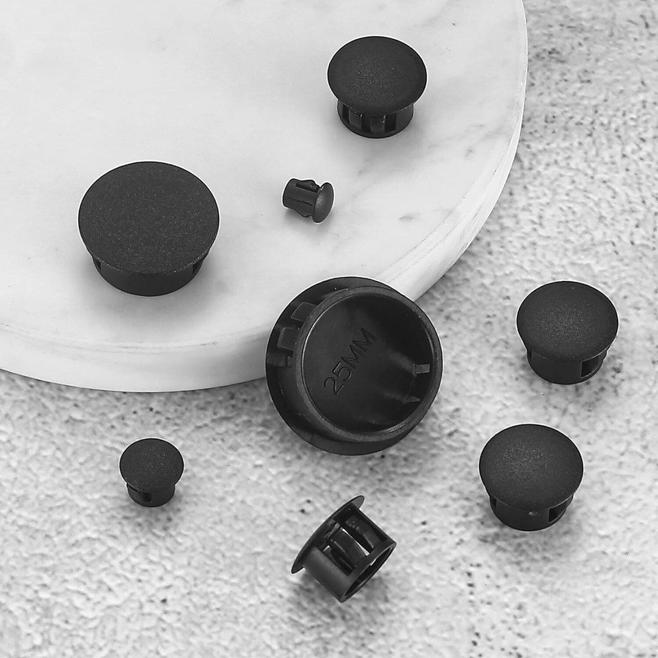 Plastic Hole Plugs 180Pcs Black Panel Knockout Locking Plugs Round ...