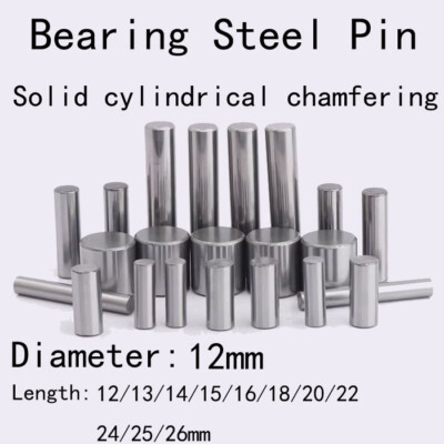 12mm Dia Bearing Steel Pin Solid Cylindrical Chamfering Dowel Pins 12mm ...