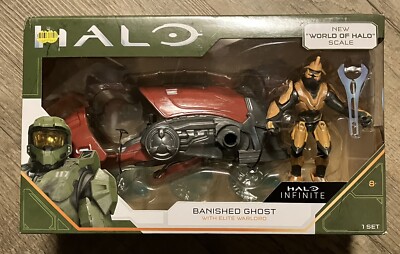 Halo Infinite Banished Ghost With Elite Warlord Figure Set with Vehicle ...
