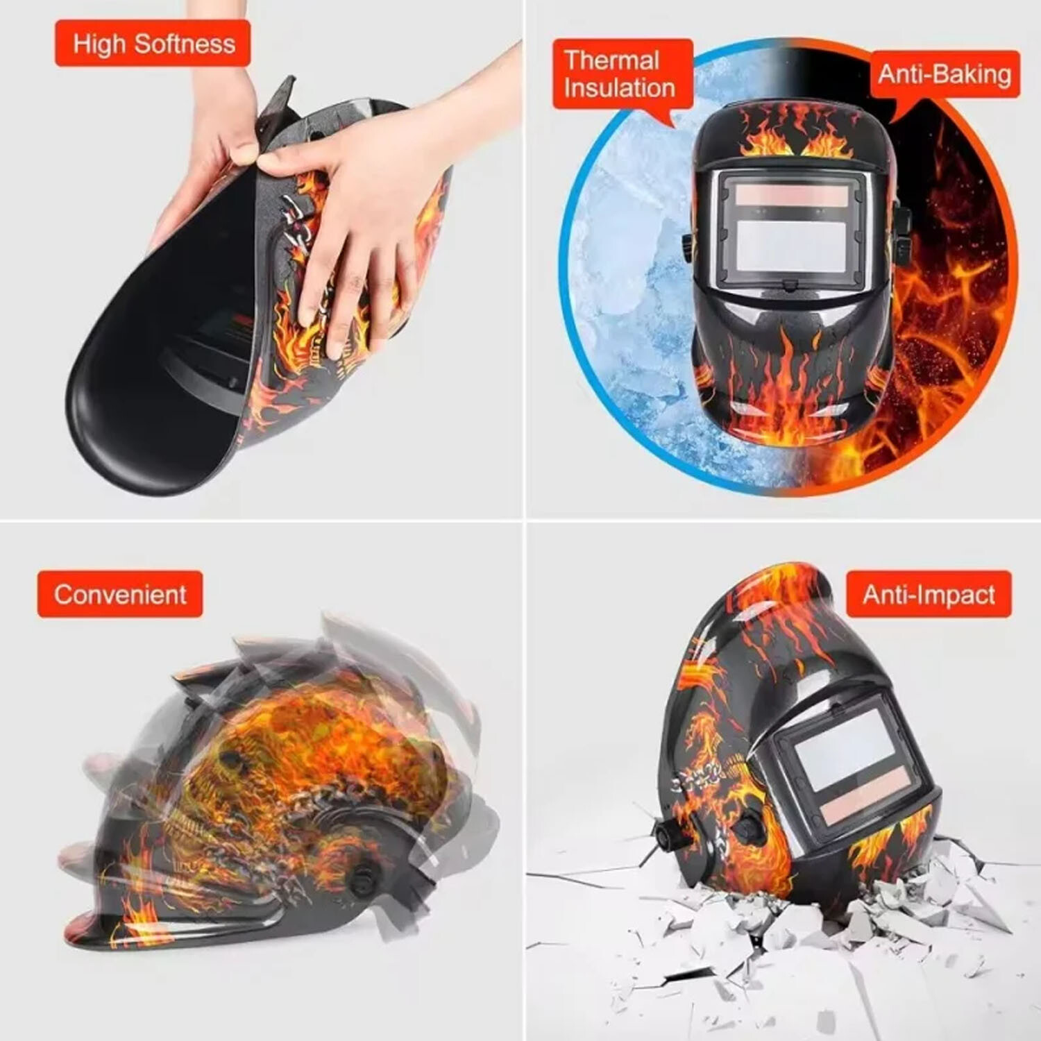 Large View Area True Color Welder Helmet Auto-Darkening Welding Hood ...