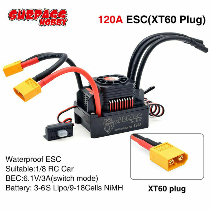 Waterproof Brushless ESC 150A 120A 80A 60A 35A for 1/8 1/10 1/16 RC Car ...