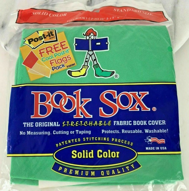 Book Sox Standard Stretchable Fabric Cover Green Fits 8x10 Books or ...