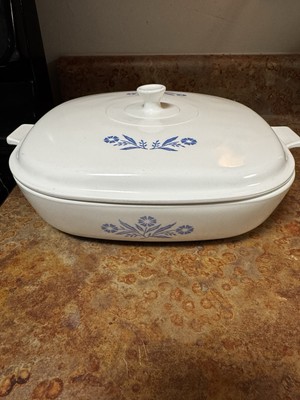 1958 Embossed CorningWare Blue Cornflower Pyroceram 10" Baking Dish B ...
