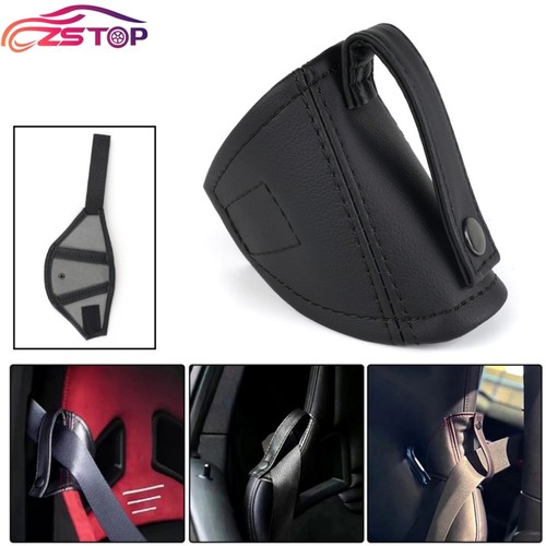 Universal JDM Genuine Leather Black Bucket Seat Belt Guide Holder ...