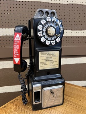 1950s/60s Gray 3 Slot Payphone Automatic Electric Coin Telephone Good ...