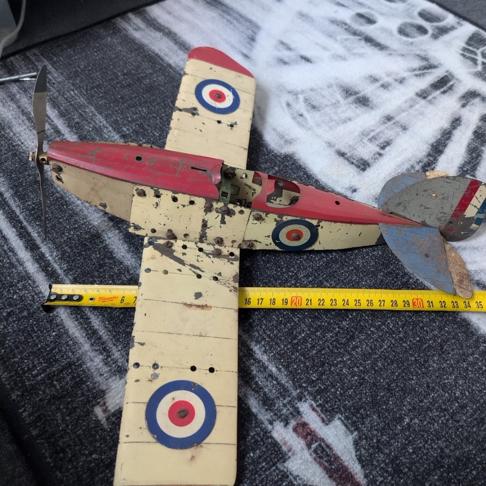 VINTAGE MECCANO 1930S PLANE CREAM & RED AIRCRAFT RAF MODEL CONSTRUCTION ...