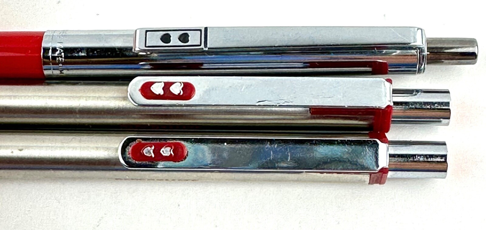 3 Vintage Paper Mate Double Heart Ballpoint Pens Red (Design) & Silver ...