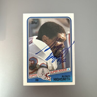 ALONZO HIGHSMITH 1988 TOPPS ROOKIE RC AUTOGRAPHED SIGNED AUTO FOOTBALL ...