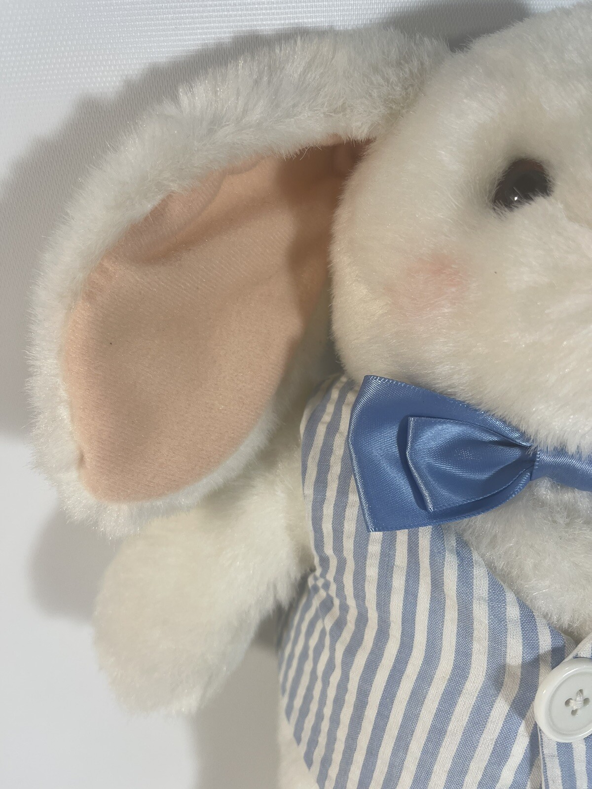 Hallmark Uncle E The Easter Bunny White Blue Striped Vest Stuffed Plush ...
