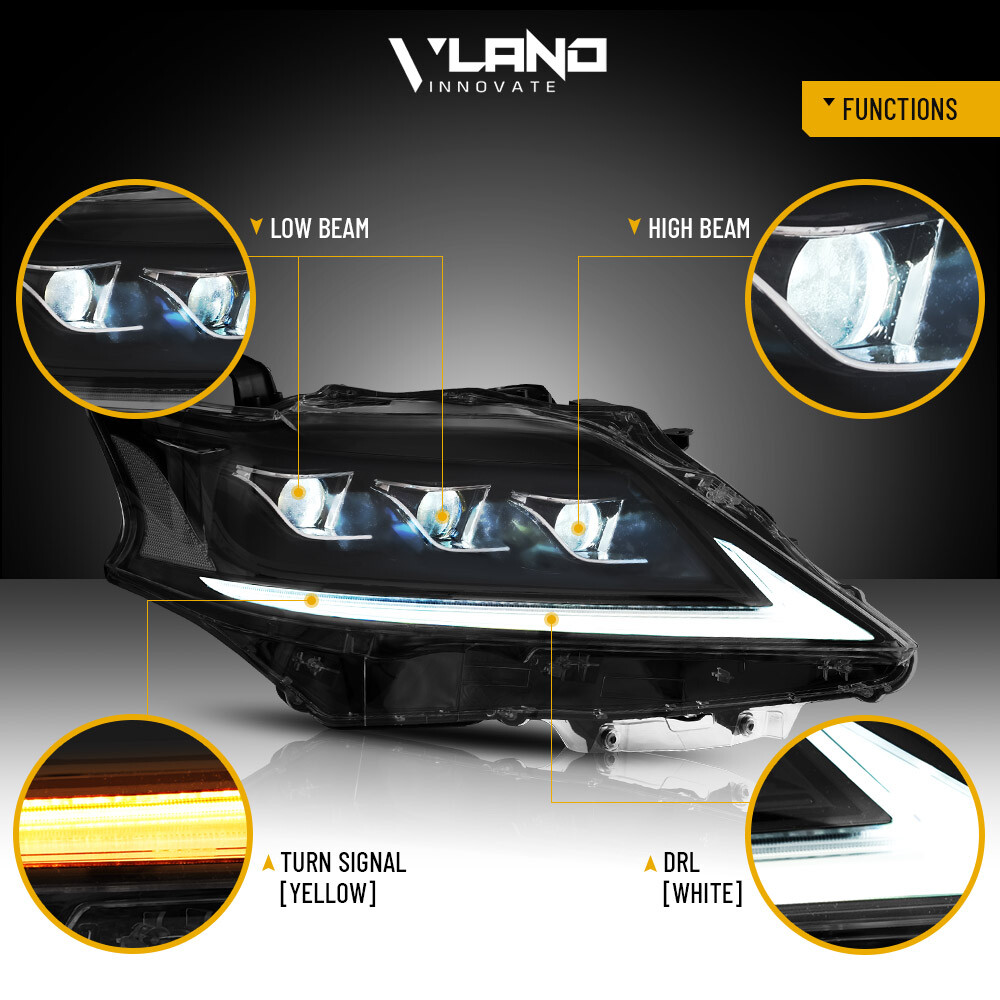 VLAND CLEAR FULL LED Headlight+Clear Tail Lights For Lexus RX 350 450H ...