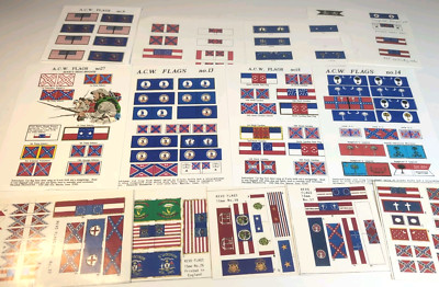 Revo/La Legion/Prairie- Assorted CIVIL WAR FLAGS (Opened)- 15-22mm (#3 ...
